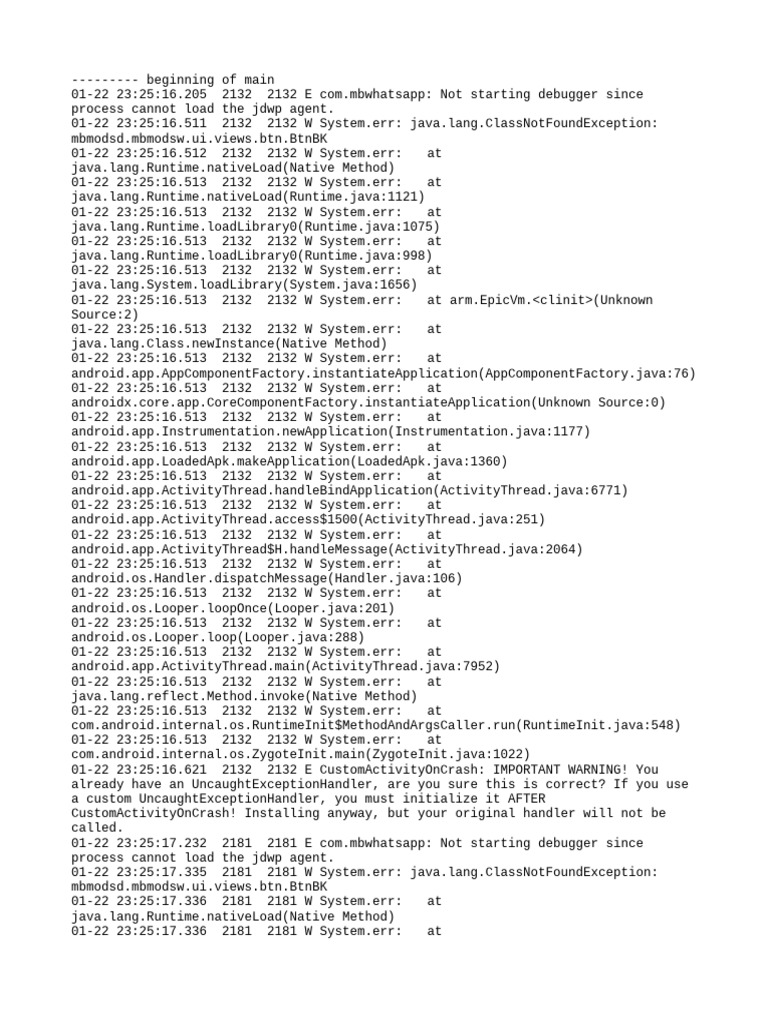 Logcat | PDF | Java (Programming Language) | Android (Operating System)