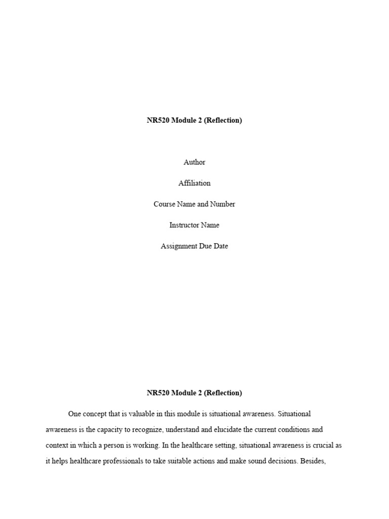 NR520 Module 2 (Reflection) | PDF