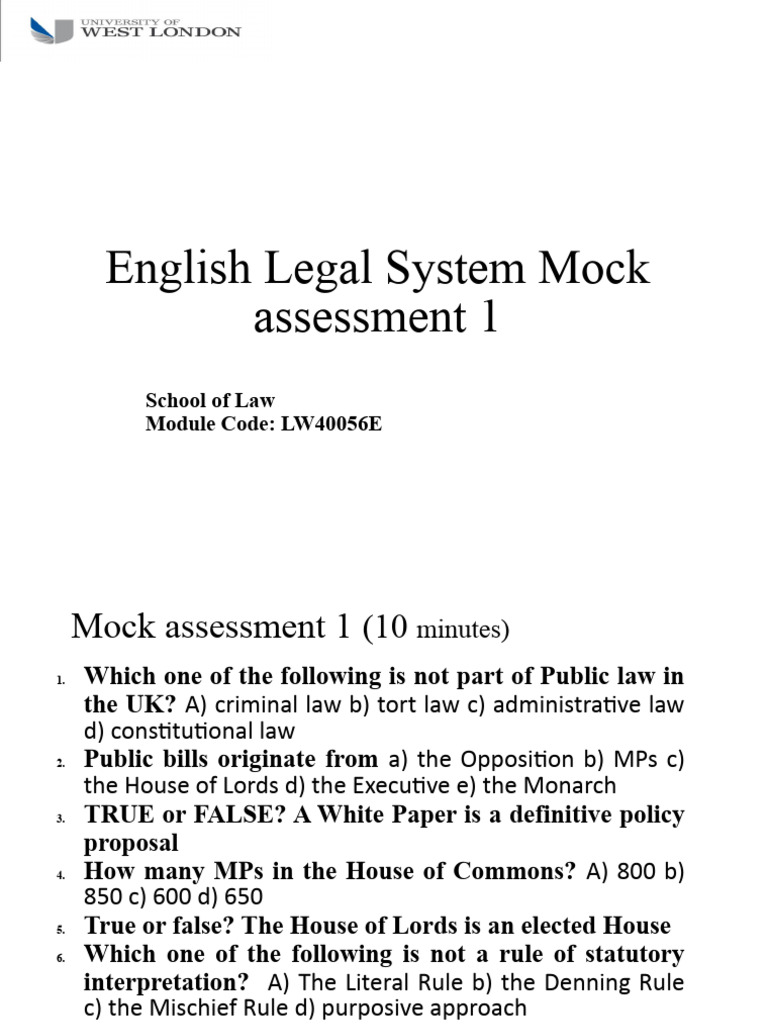ELS 202223 MOCK Assessment 1 | PDF