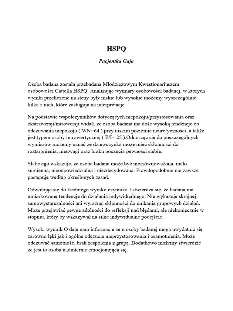 Test HSPQ Gaja | PDF