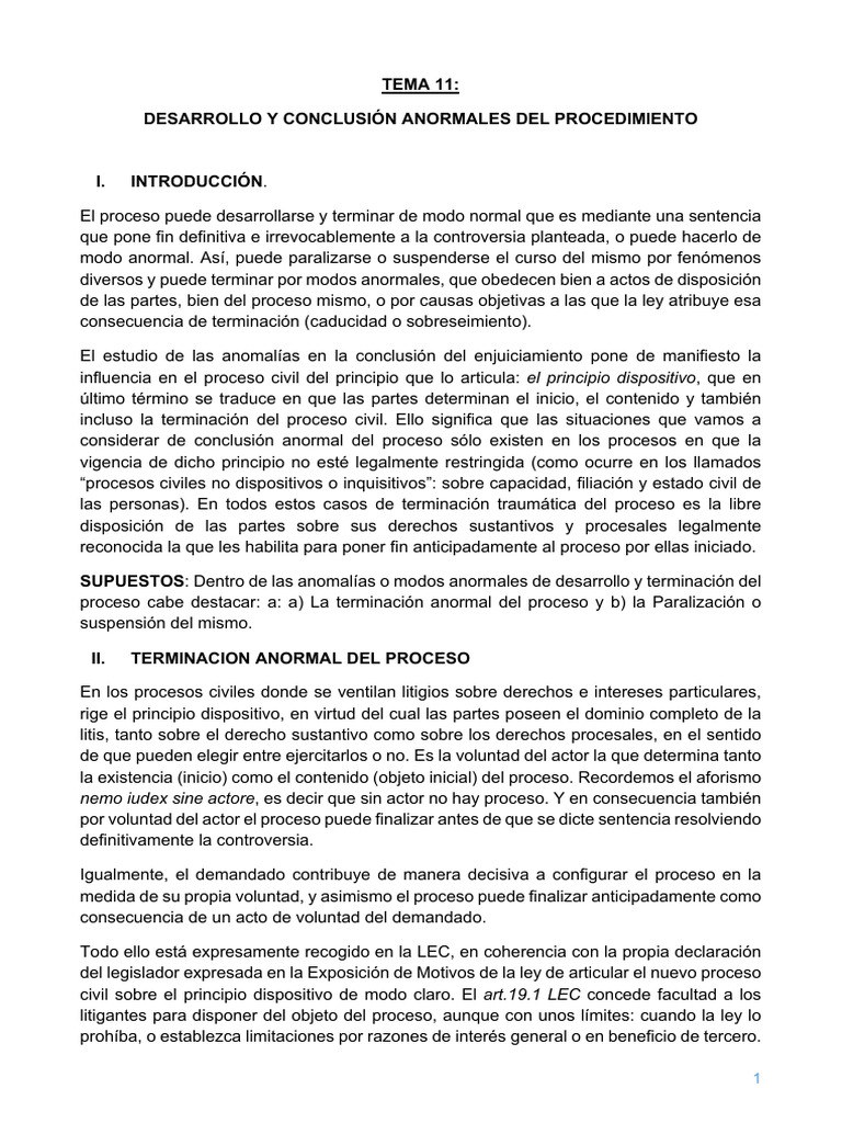 TEMA 11. Conclusion Anormal Del Procedimiento | PDF | Sentencia (ley ...