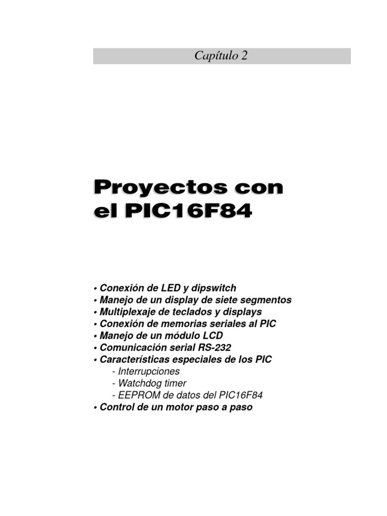 Proyectos con PIC16F84: Ejemplos Prácticos | PDF | Microcontrolador ...