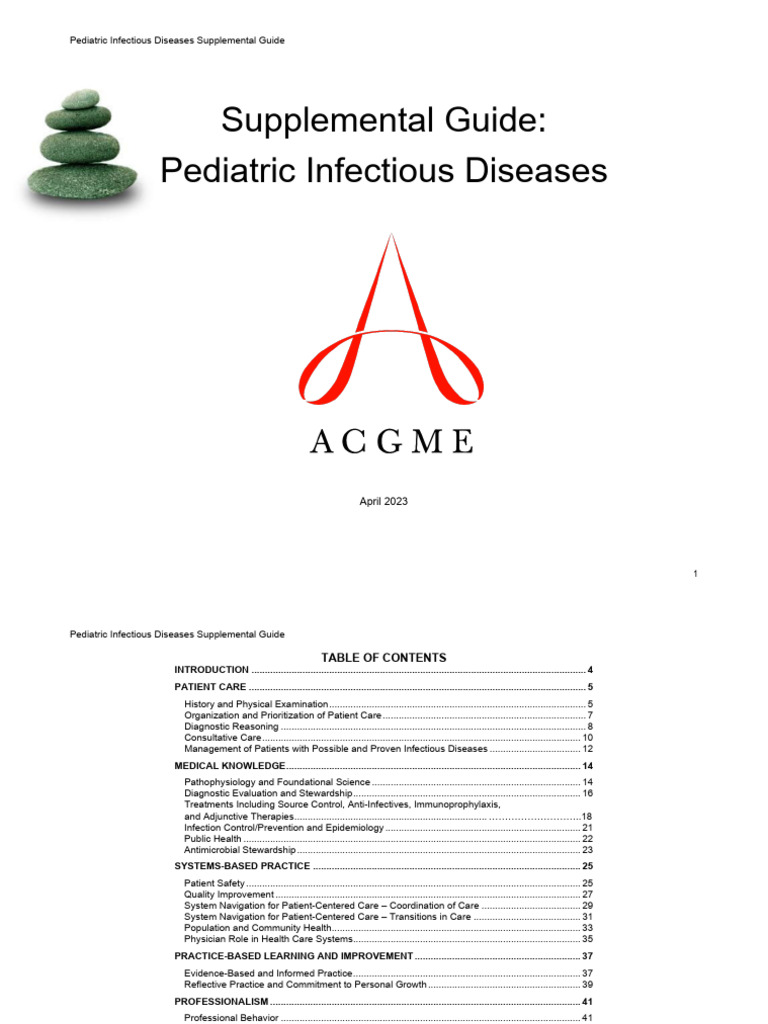 Pediatric Infectious Diseases Supplemental Guide | PDF | Infection | Medical Diagnosis