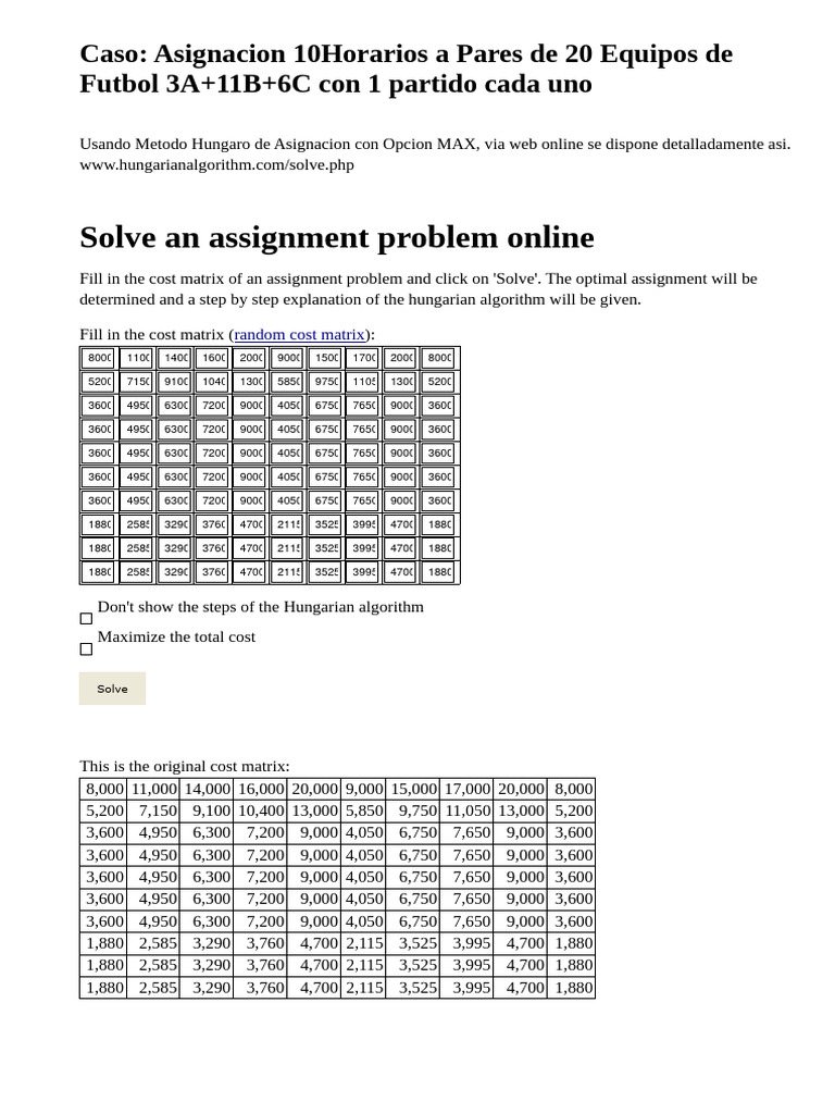 Doc-Web HungarianMethod Asig10Hr-20Equipos Hungarianalgorithm 240205-07 ...