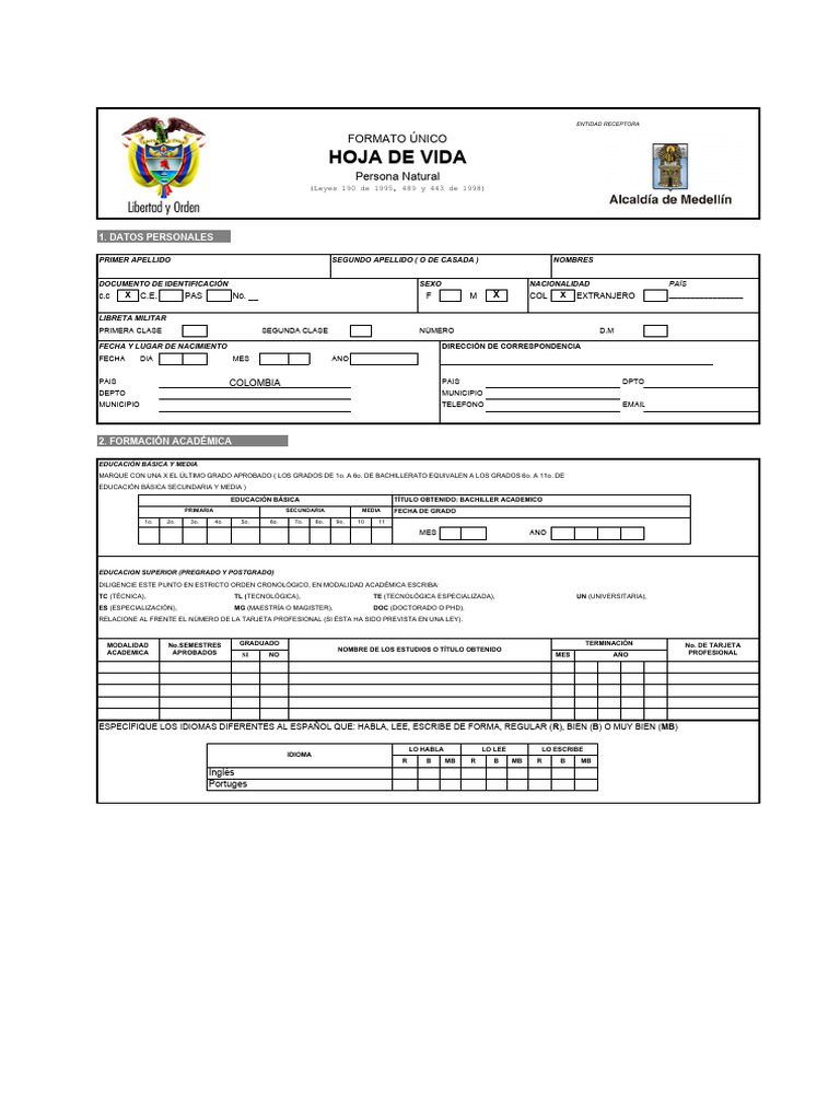 Anexo-2-Formato Unico-de-Hoja-de Vida | PDF Anexo-2-Formato Unico-de-Hoja-de Vida | PDF