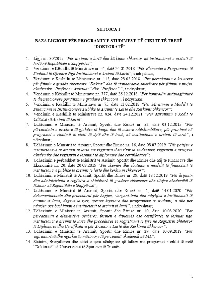 Shtojca 1 | PDF Shtojca 1 | PDF