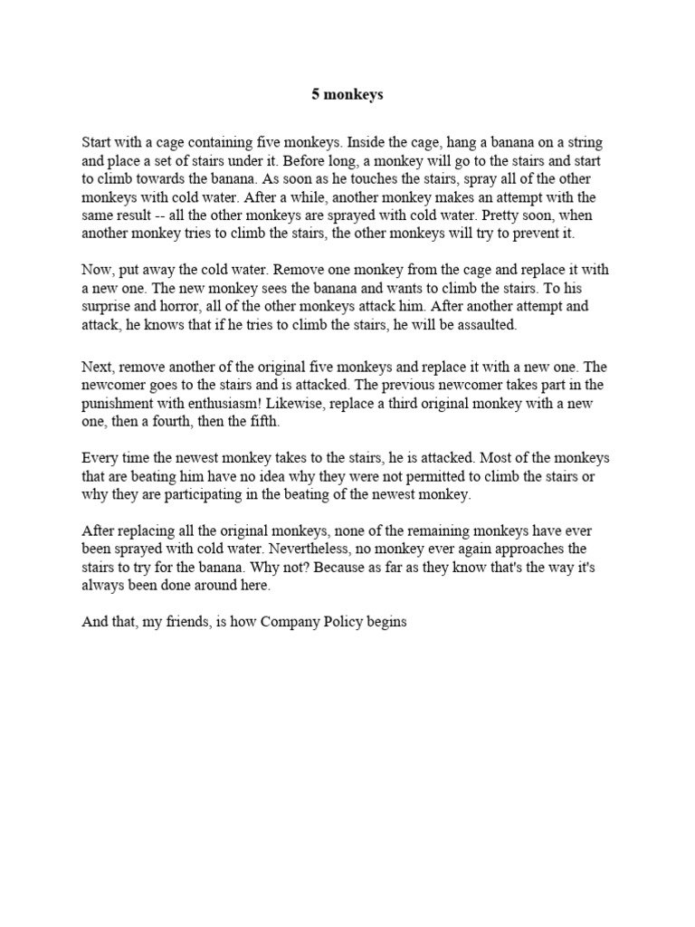 5 Monkeys | PDF