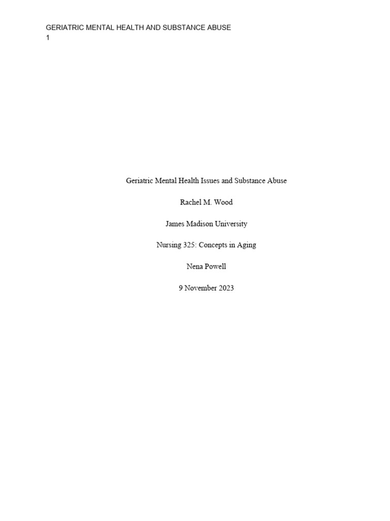 Wood Formal Paper | PDF | Geriatrics | Mental Health