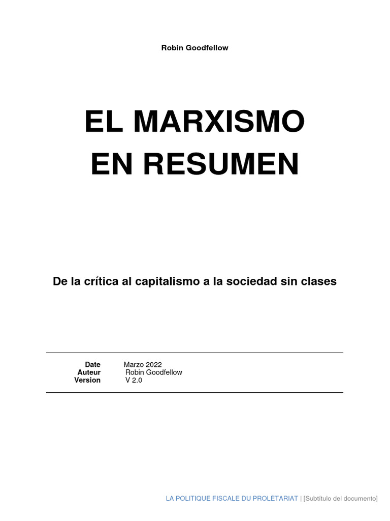 Resumen del Marxismo y su Crítica | PDF | marxismo | Capital (economía)
