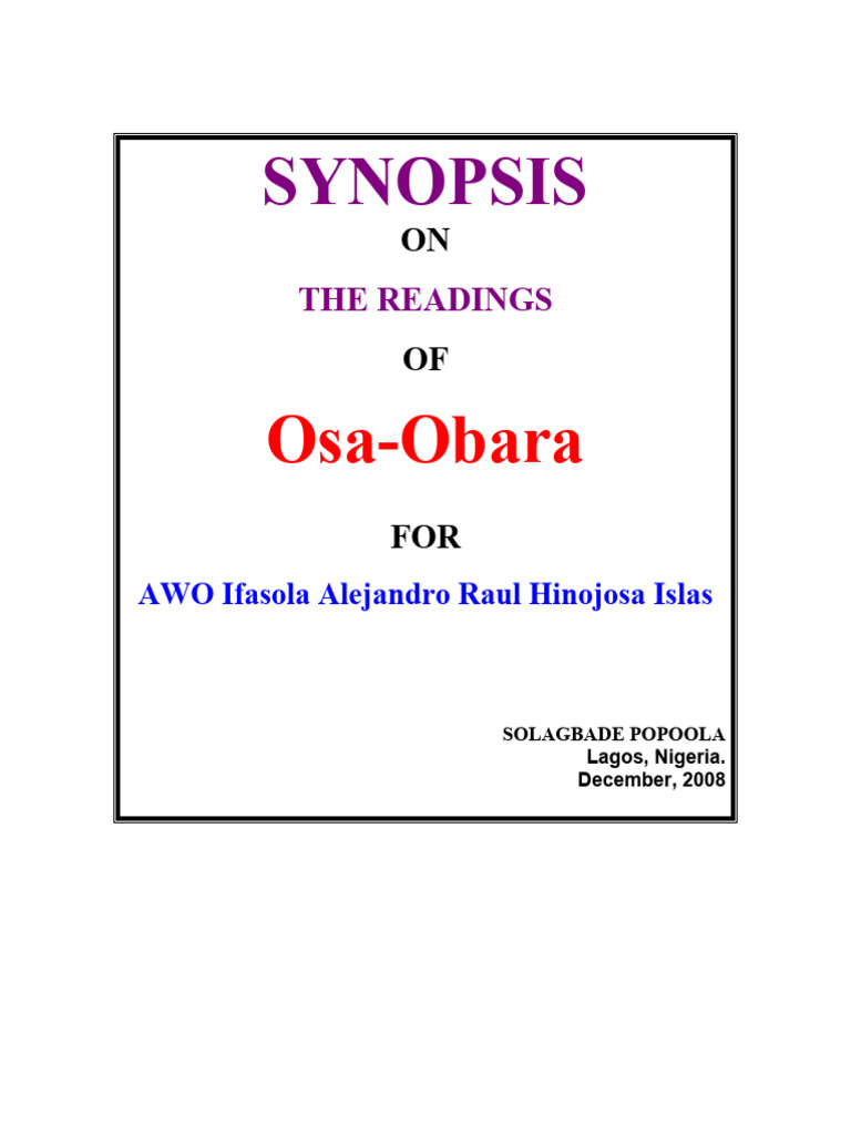 158 Osa Obara Final | PDF | Santería | Ethnic Religion