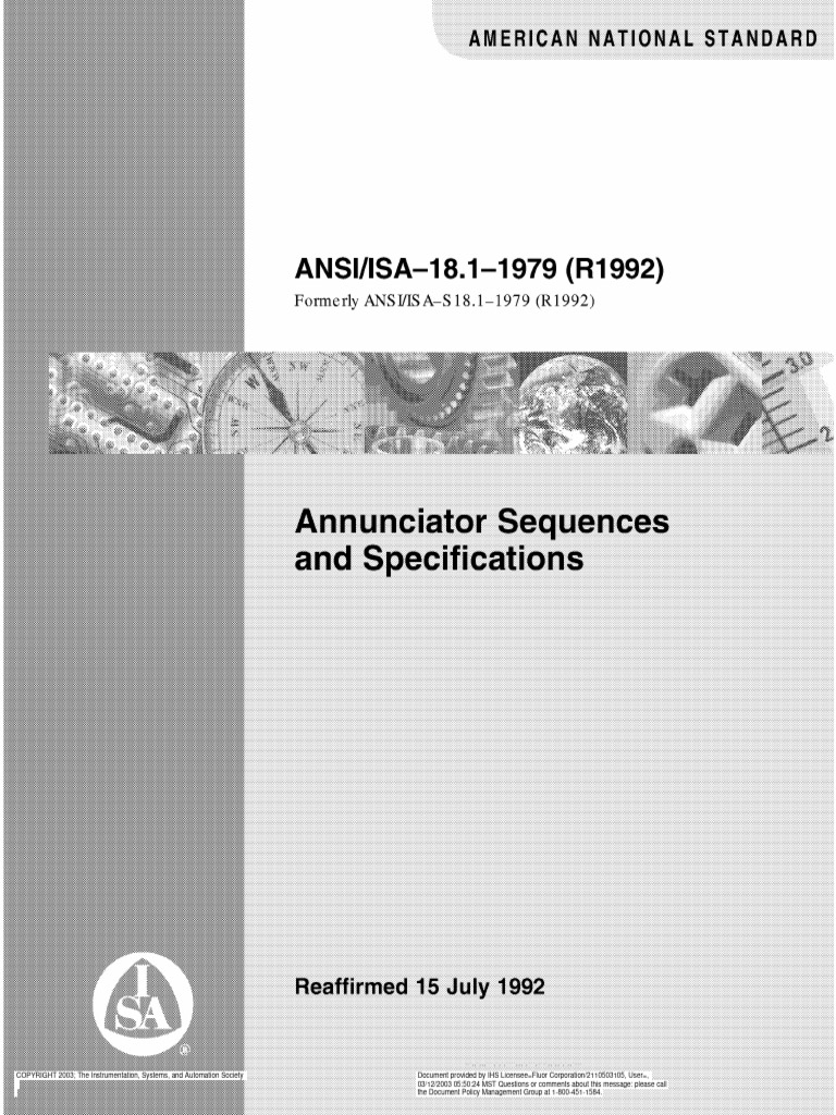 Ansi-Isa 18.1 (1992) | PDF | Electrical Engineering | Components