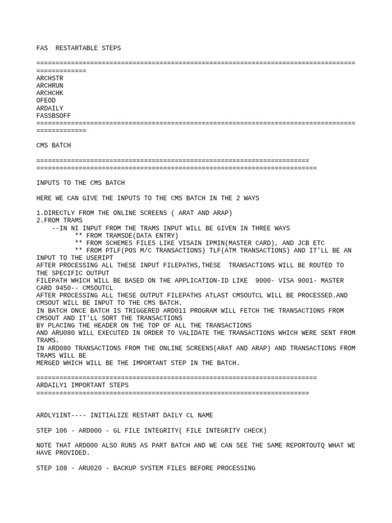 CMS Batch Steps | PDF