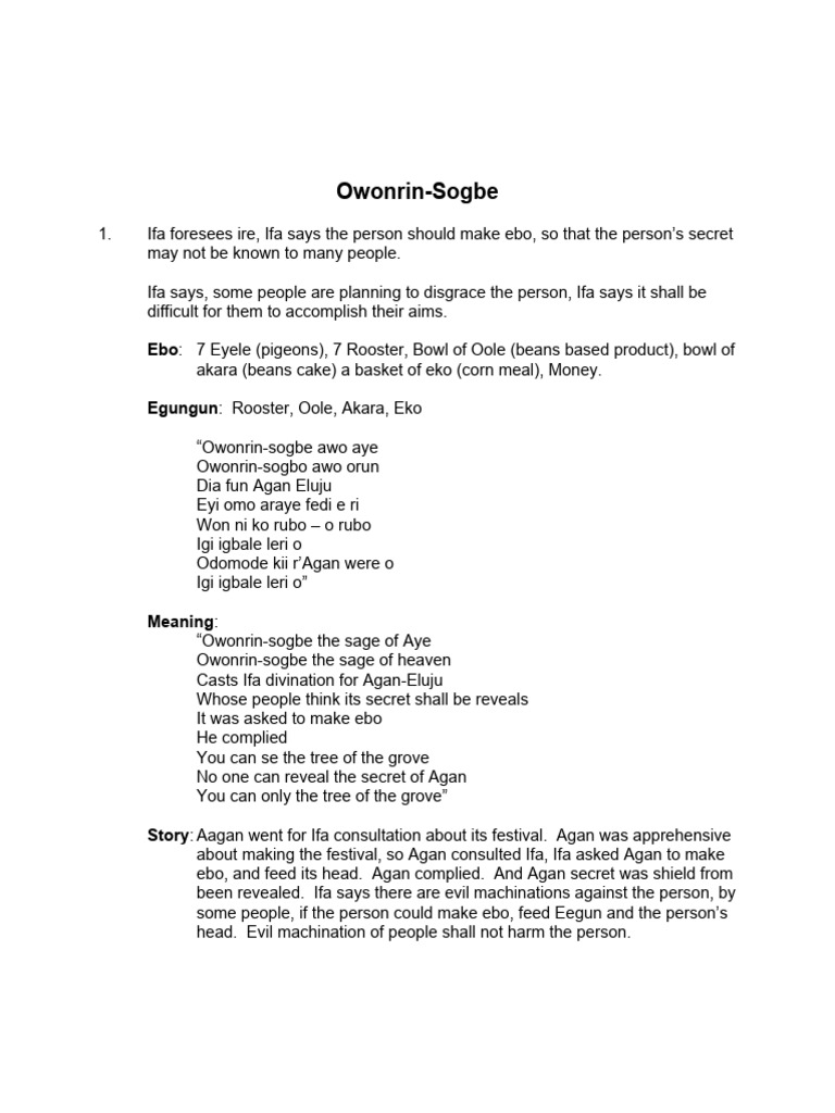 92 Owonrin Sogbe | PDF | Ethnic Religion | Santería