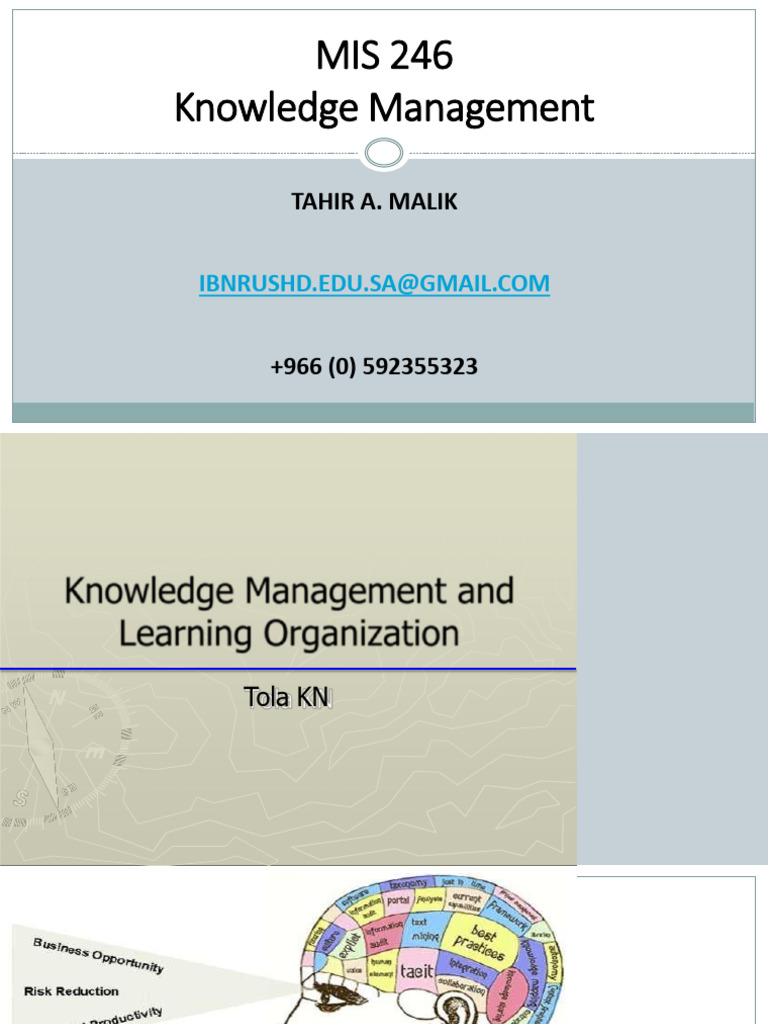 MIS 246 - Knowledge Management (Teaching Supported Material) | PDF | Knowledge Management | Data ...