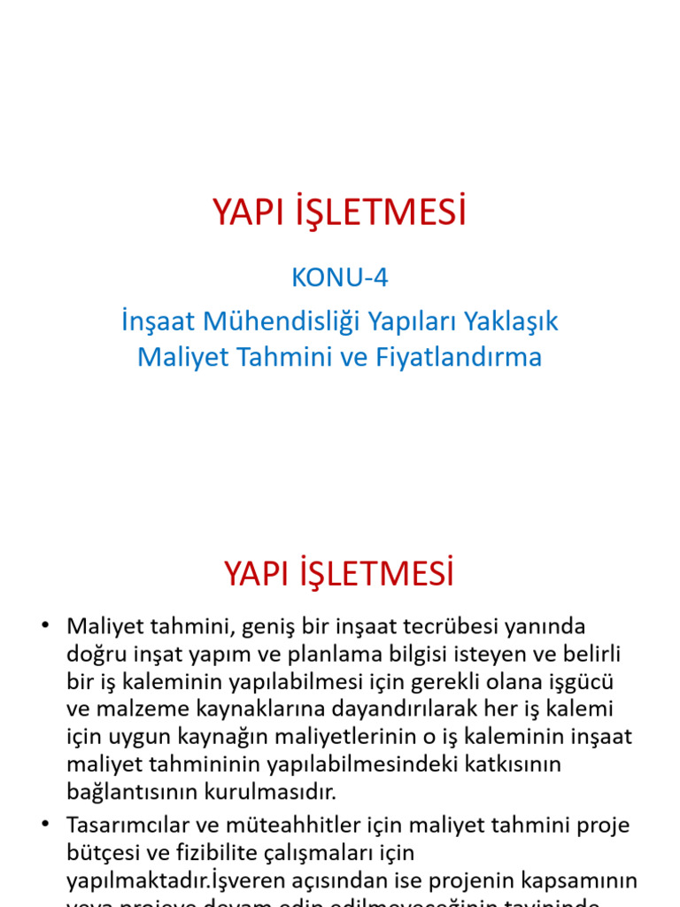 Yapi İşletmesi̇-4 | PDF