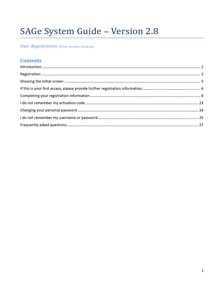 SAGe System Guide - User Registration v2.8 | PDF | Password | Email Address