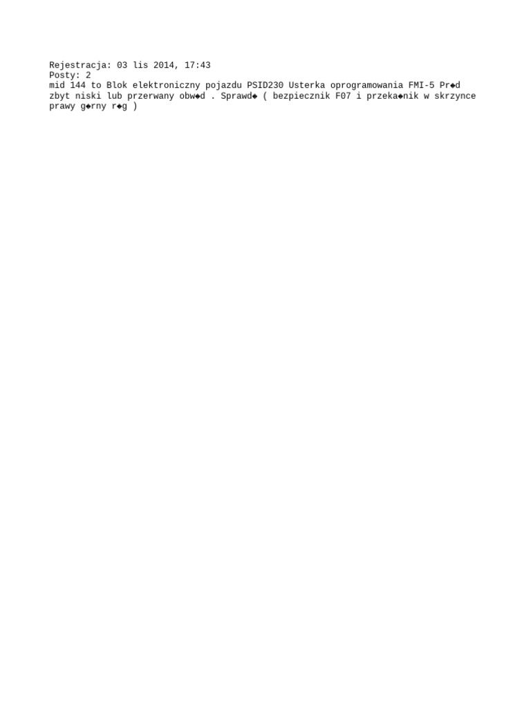 Bład Mid 144 Psid 230 FM I4 | PDF