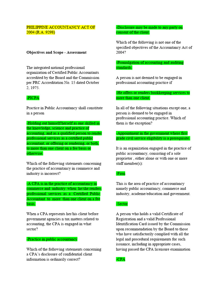 Integrated Accounting Review - AUD T1, AY 2023-2024 | PDF