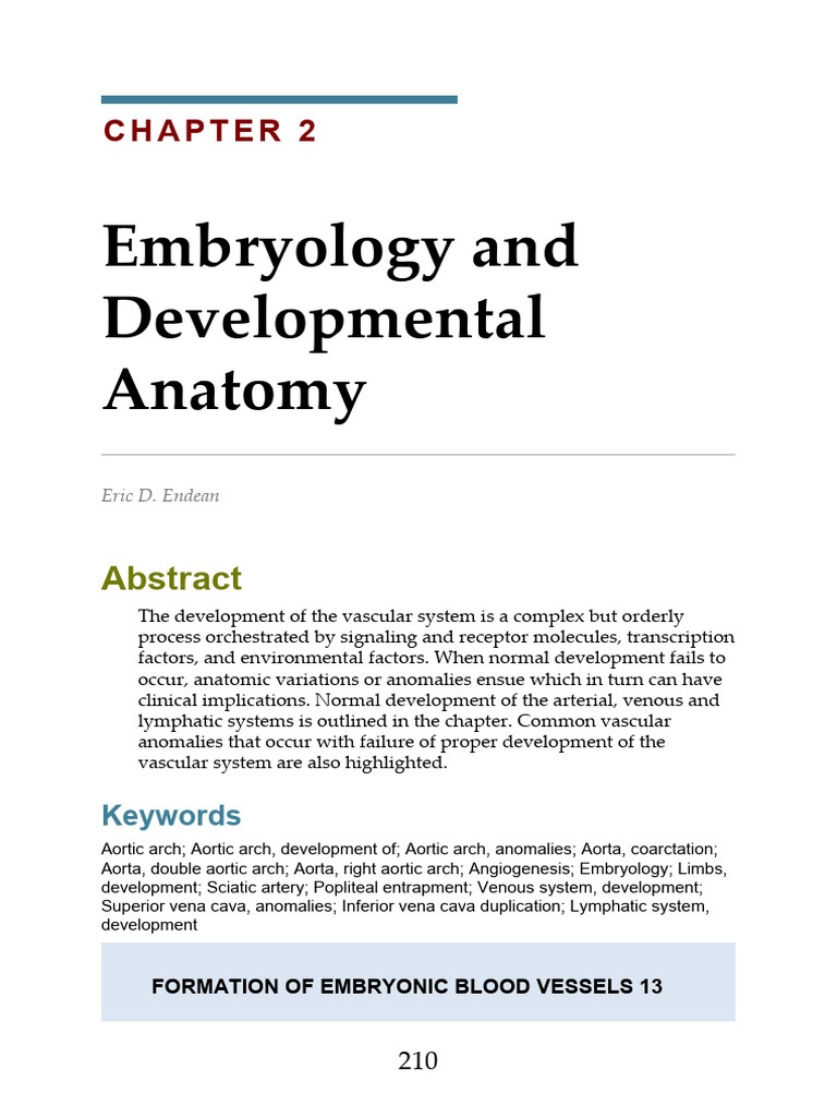 Capítulo 2. Embriología y Anatomía Del Desarrollo. | PDF
