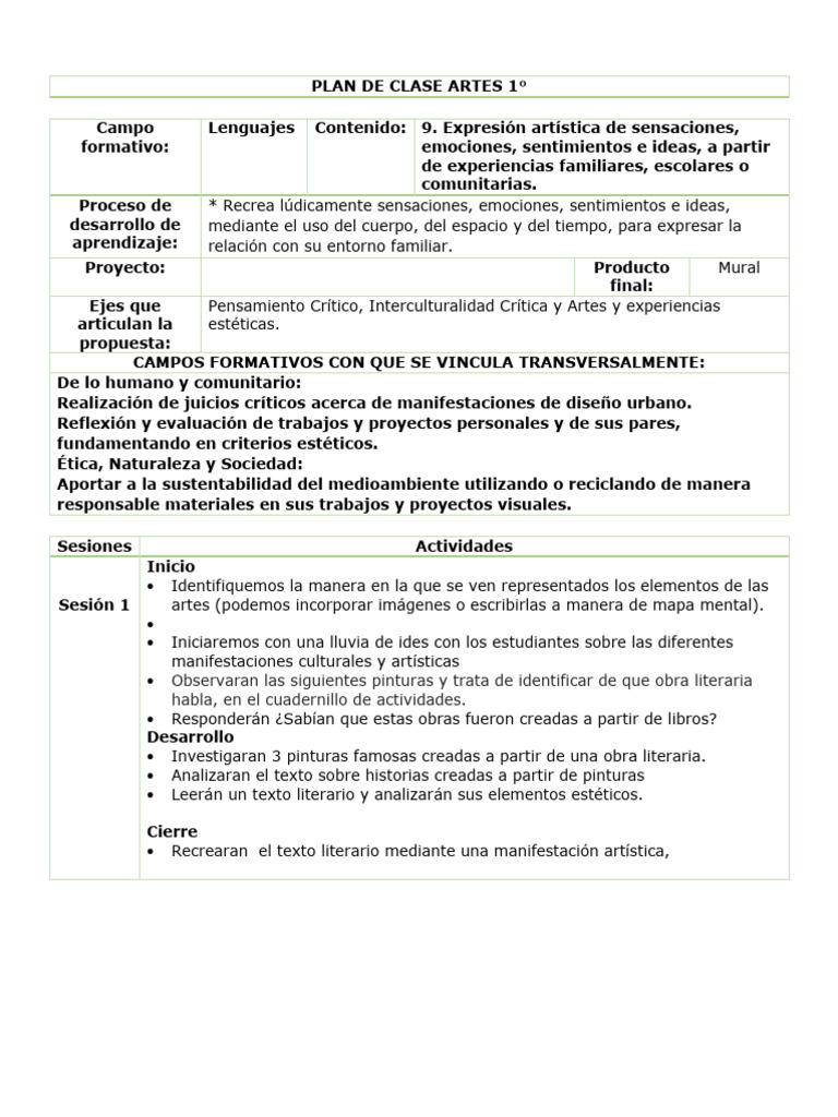 Expresión Artística de Sensaciones, Emociones, Sentimientos e Ideas, A ...