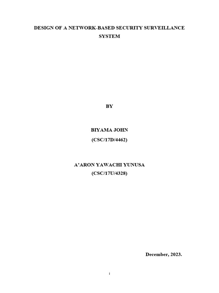 Network Base Security Surveillance System FINAL 2 | PDF | Computer Network | Ieee 802.11