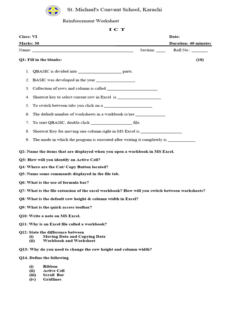 Reinforcement Worksheet | PDF