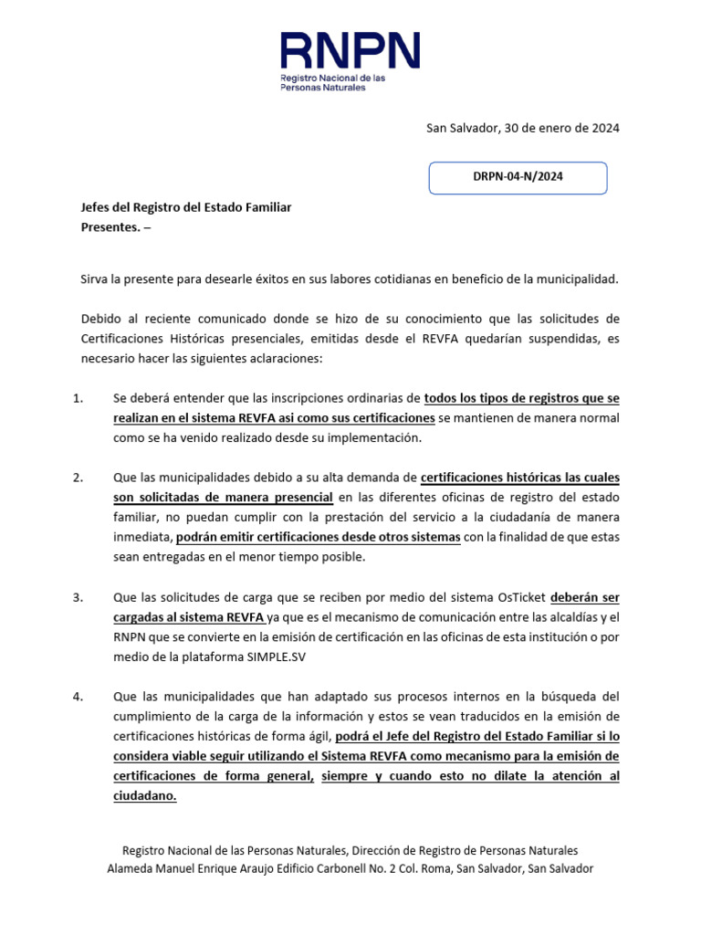DRPN-04-N 2024 Nota aclaratorio Alcaldias Municipales | PDF