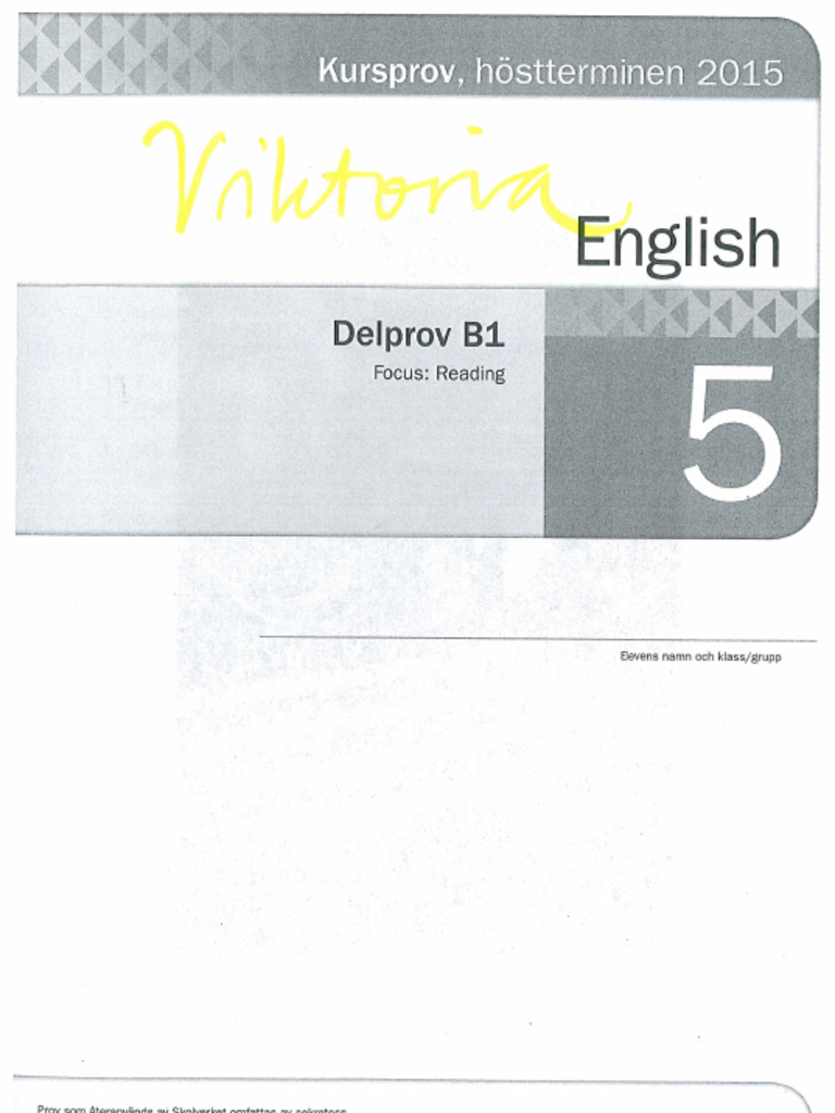 Eng5 Reading HT 2015 | PDF