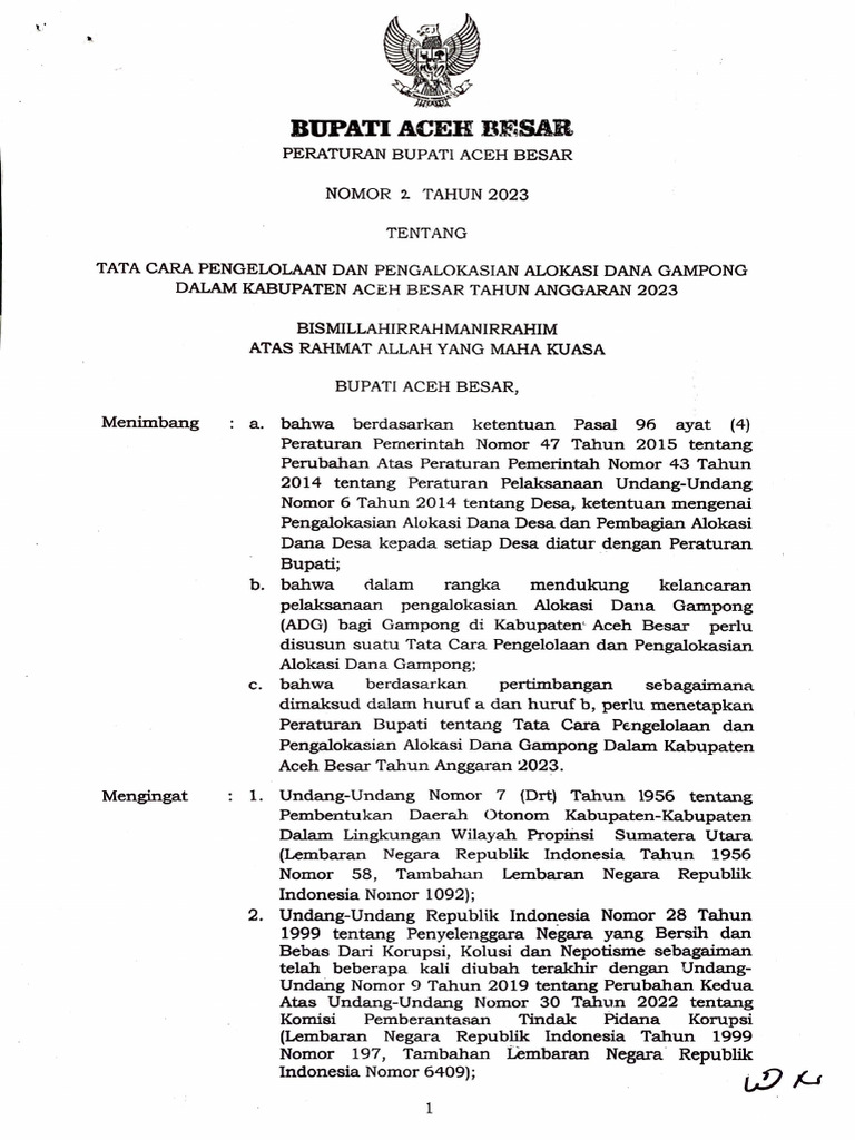 Perbup ADG 2023 | PDF