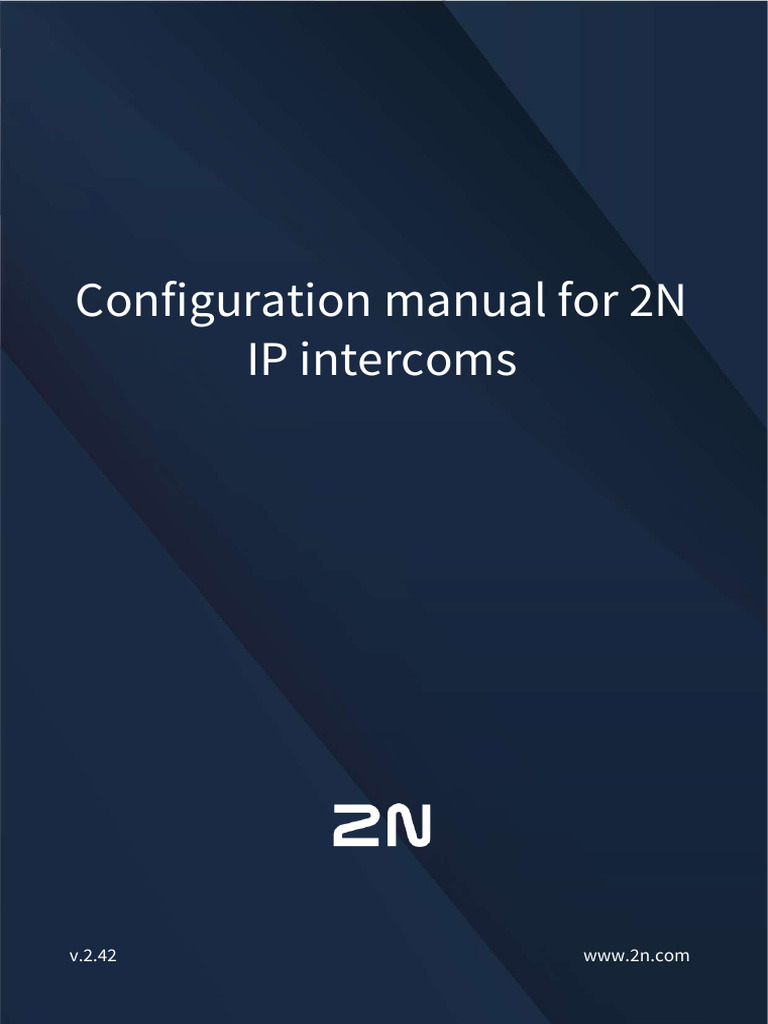 2N IP Configuration Manual EN 2.42 | PDF | Session Initiation Protocol | Ip Address