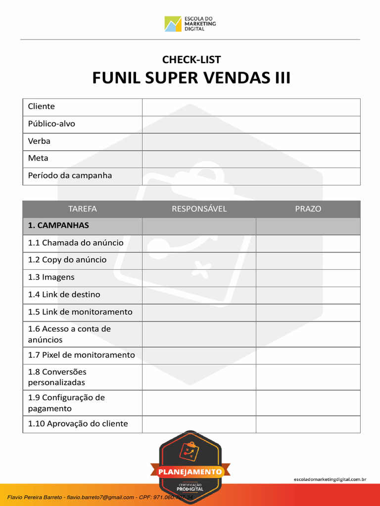 Checklist Super Vendas III | PDF