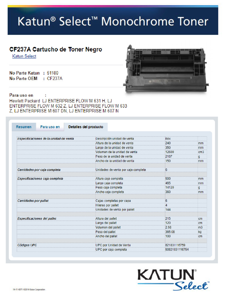 Ficha Tecnica Cf237a | PDF