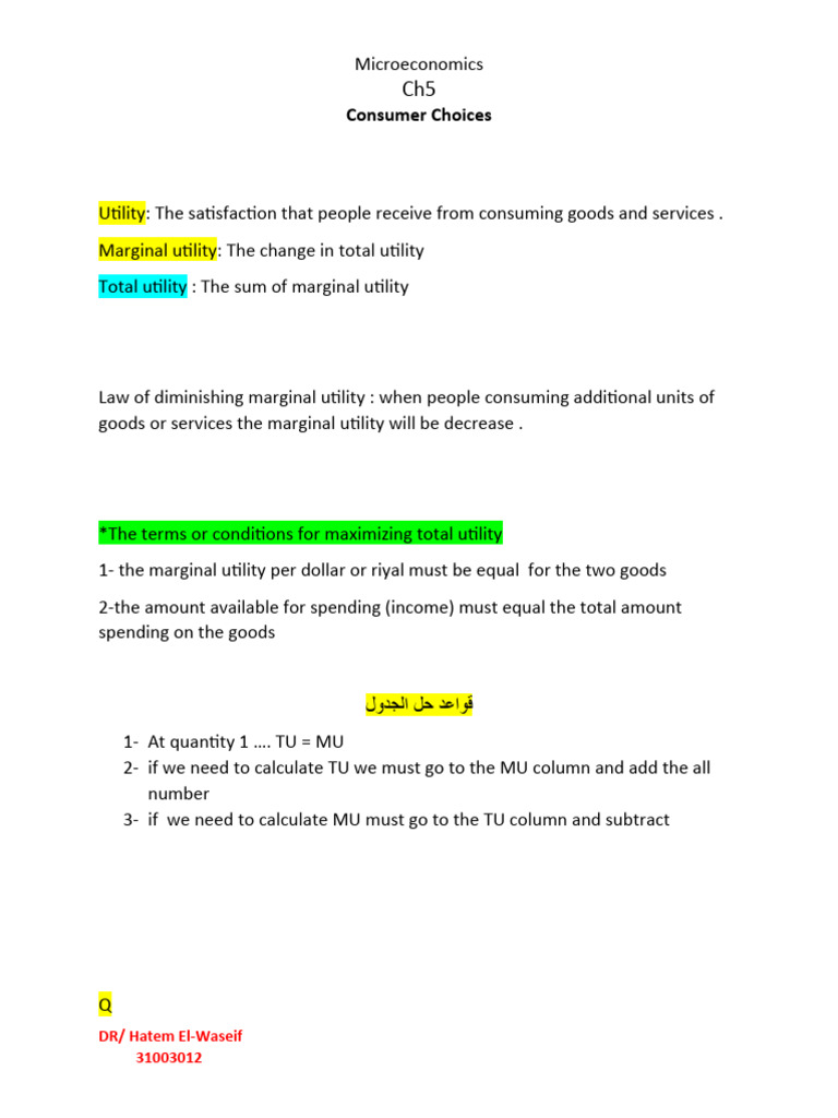 CH 6 | PDF | Utility | Microeconomics