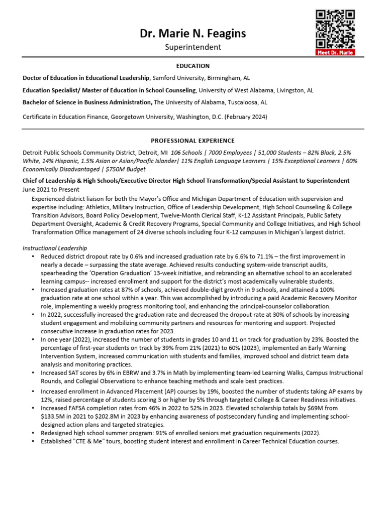 Marie Feagins Resume | PDF | Leadership | Sat