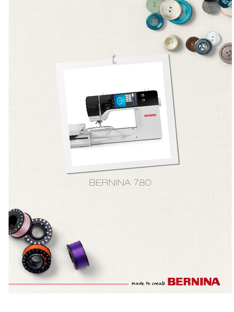 Bernina 780 Sewing Machine Instruction Manual | PDF | Sewing Machine ...