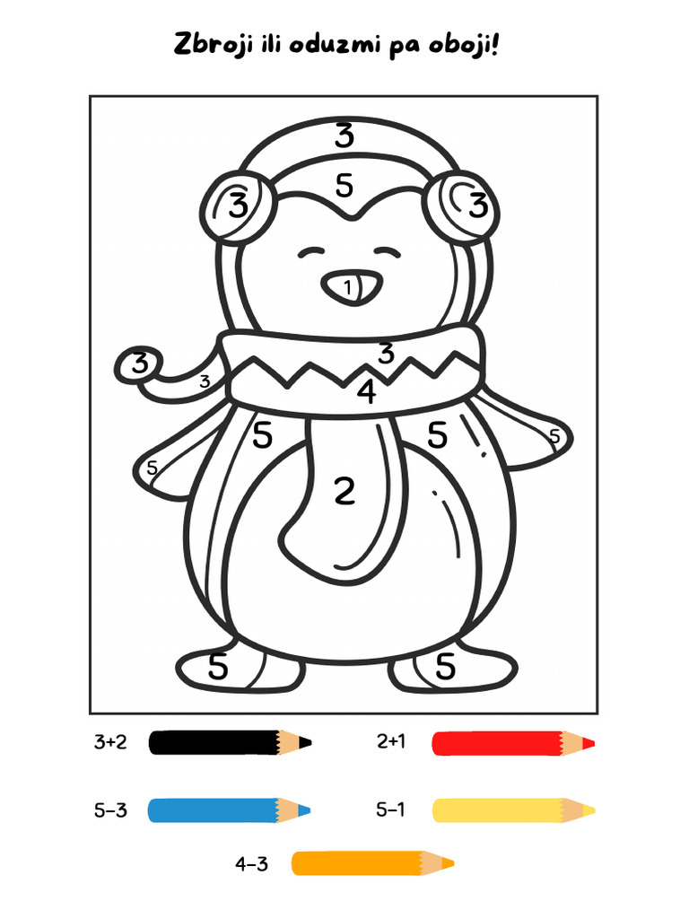 Pingvin Zbrajanje I Oduzimanje Do 5 | PDF