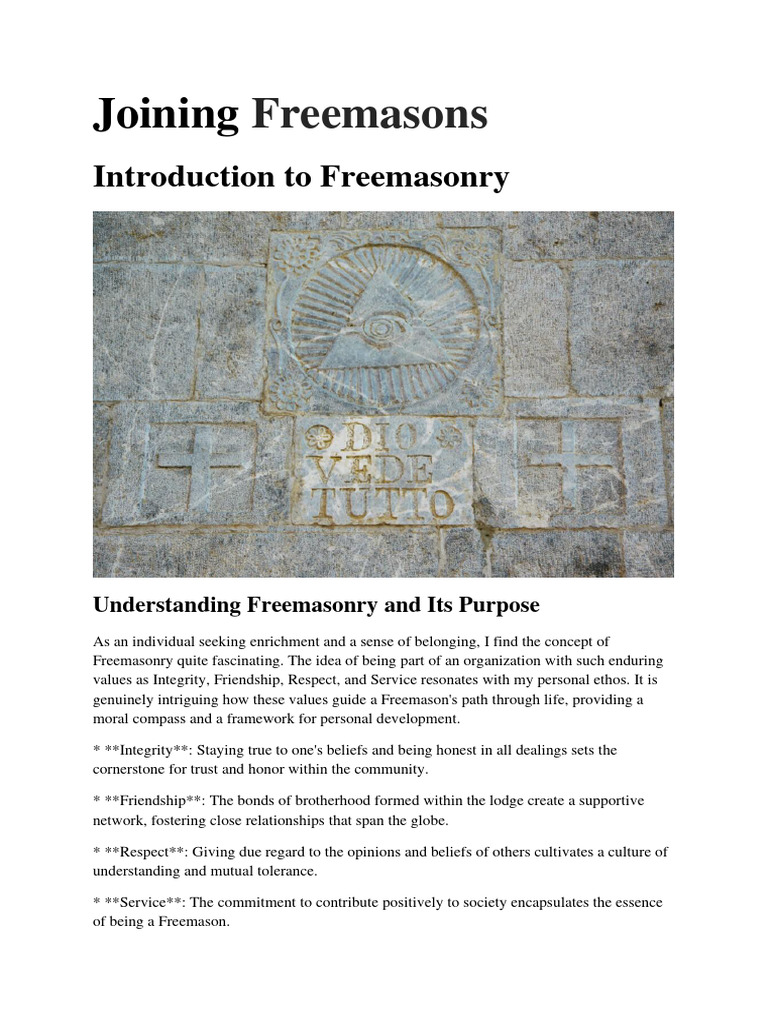 Joining Freemasons | Download Free PDF | Freemasonry | Masonic Lodge
