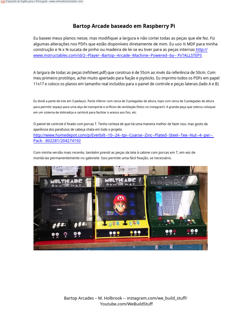 Projeto Bartop Arcade Com Raspberry Pi Pdf Usb Rede De Computadores