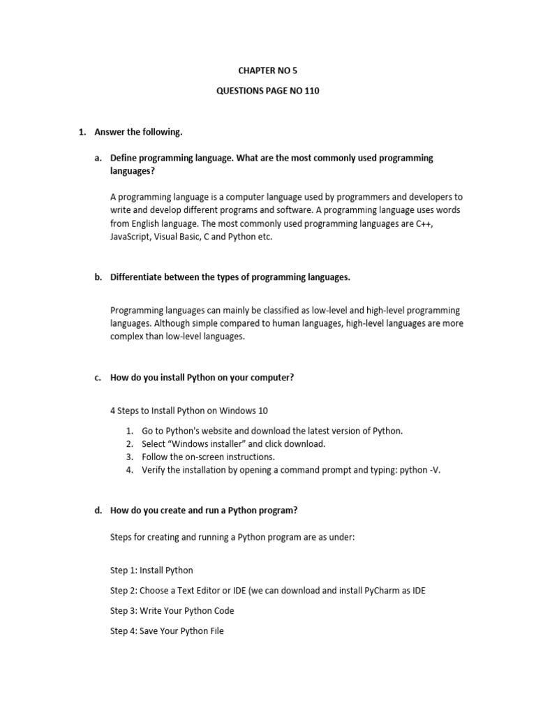 Chapter No 5 Class 8 | PDF | Computer Programming | Programming Language