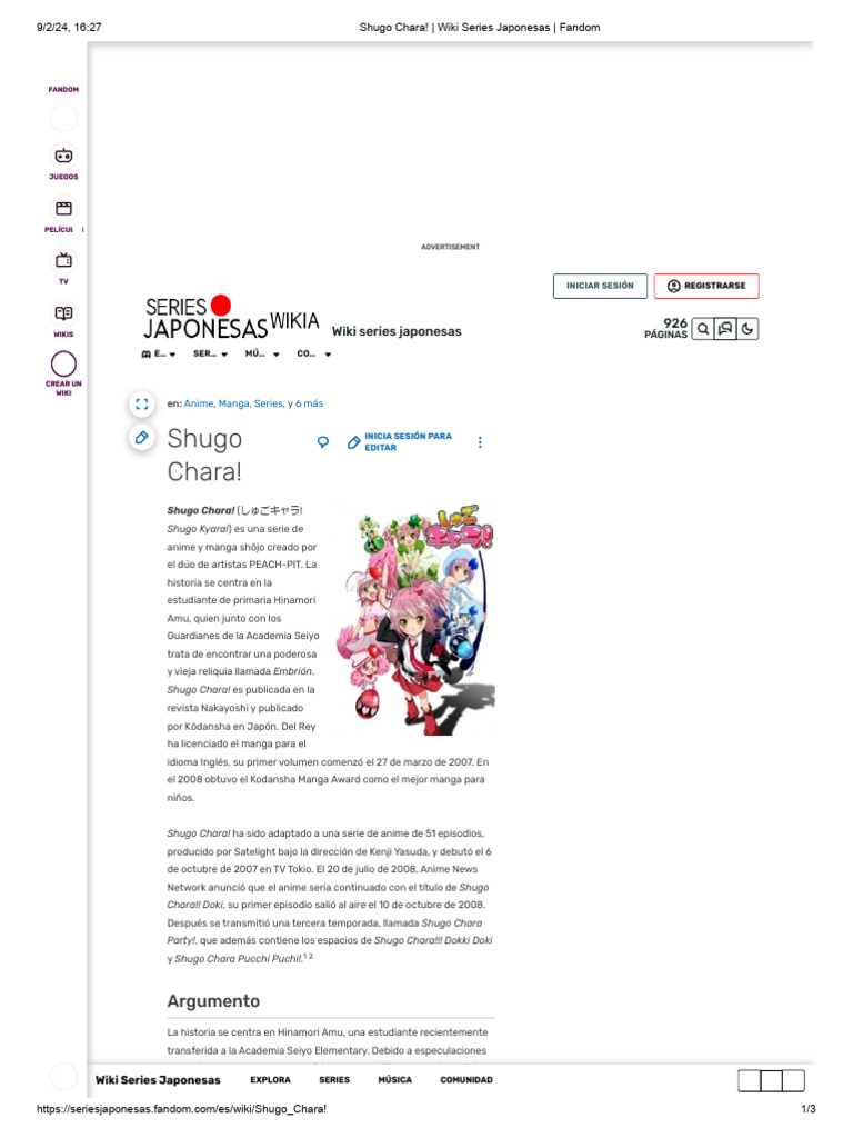 Shugo Chara! - Wiki Series Japonesas - Fandom | PDF | Manga | Anime y manga Shugo Chara! - Wiki Series Japonesas - Fandom | PDF | Manga | Anime y manga