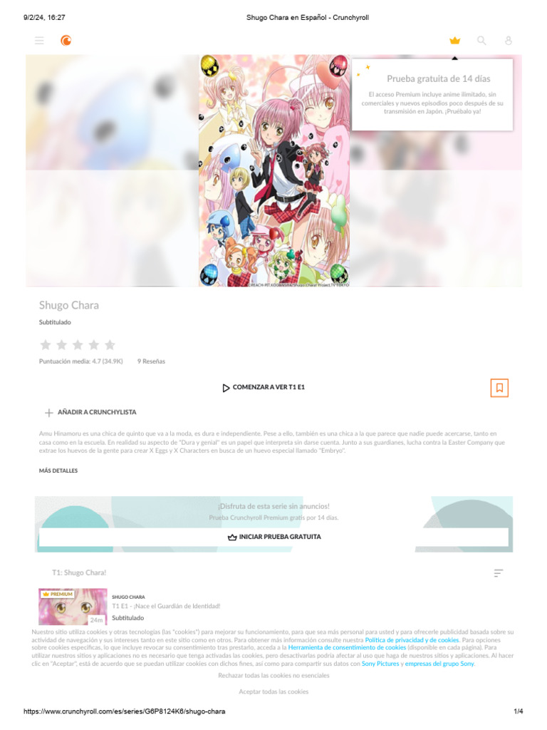 Shugo Chara en Español - Crunchyroll | PDF | Cookie HTTP | Privacidad ...