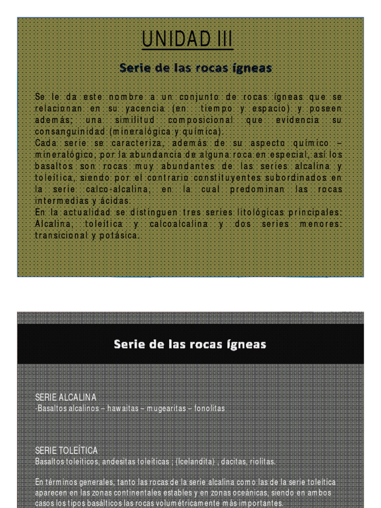 Serie de Las Rocas Igneas | PDF | Magma | Roca (geología)