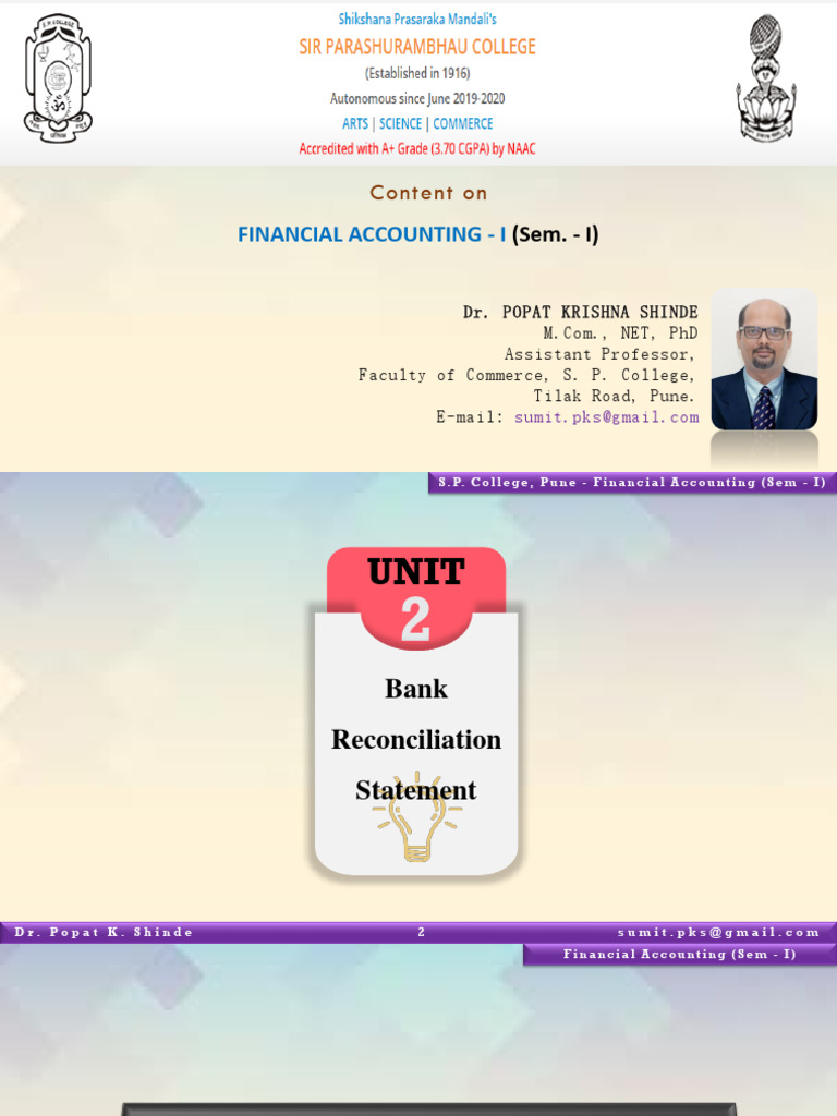 Bank Reconciliation Statement Overview | PDF