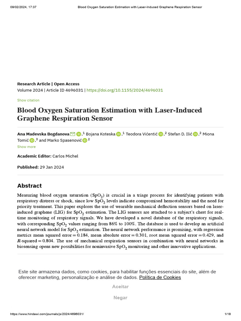 Blood Oxygen Saturation Estimation with Laser-Induced Graphene ...