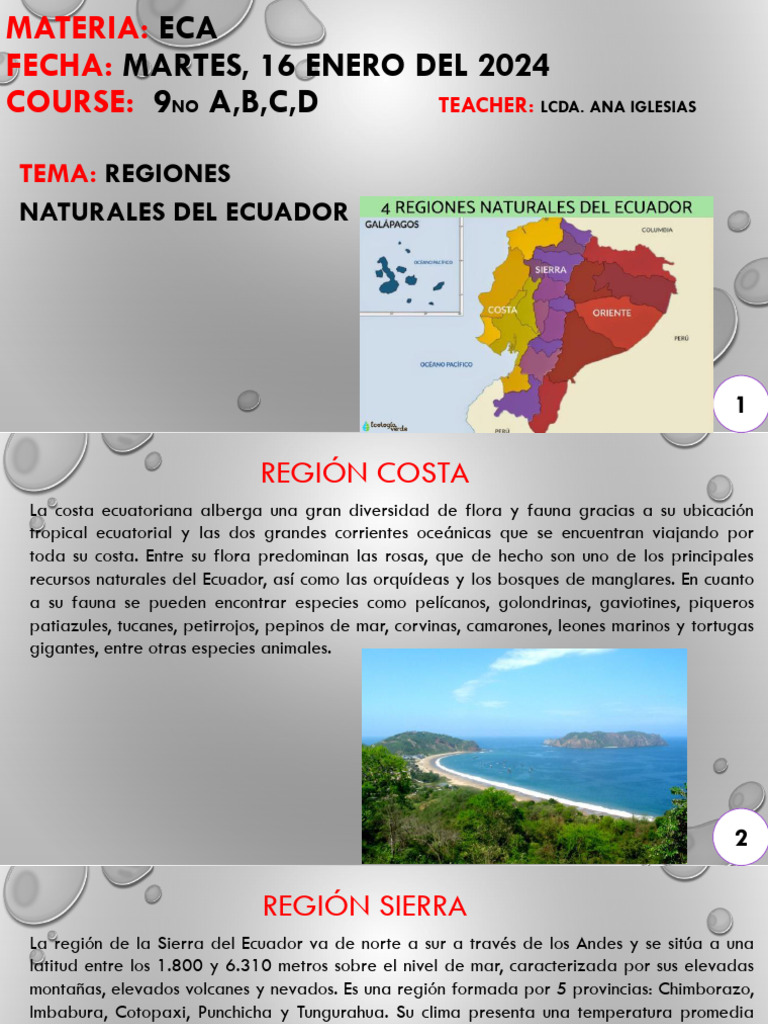 Regiones Naturales del Ecuador | PDF | Islas Galápagos | Geografía Física