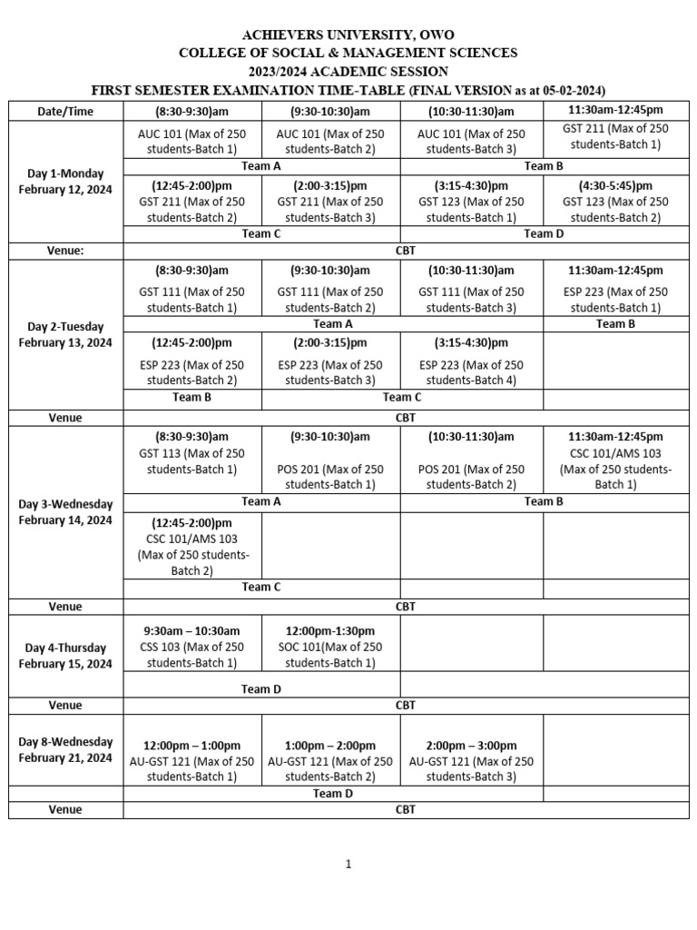 05.02.24.COSMAS 2023 - 2024 - First Semester - Time Table - Final ...