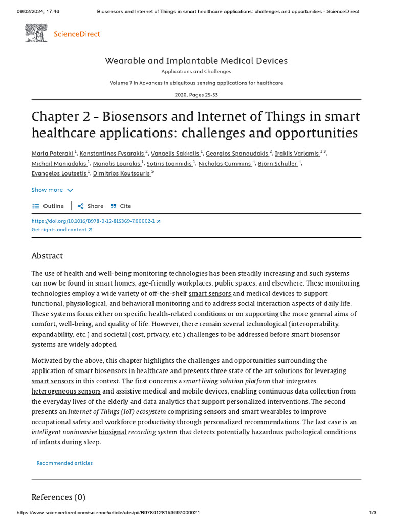 Biosensors and Internet of Things in Smart Healthcare Applications - Challenges and ...