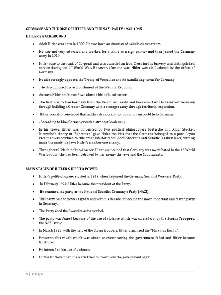 The Rise of Dictators in Eaurope. - 081923 | PDF | Adolf Hitler | Nazi ...