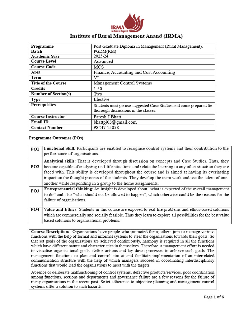 MCS - Management Control Systems | PDF | Computers