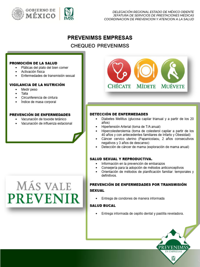 PrevenIMSS en Empresa | PDF | Especialidades Medicas | Medicina CLINICA